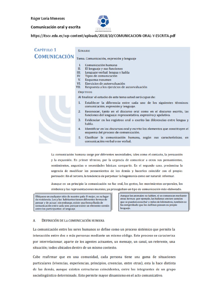3b. Loria Roger. Comunicación Oral y Escrita | PDF