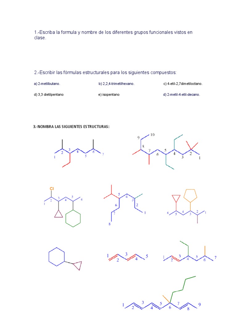 Ejercicios Nomenclatura | PDF
