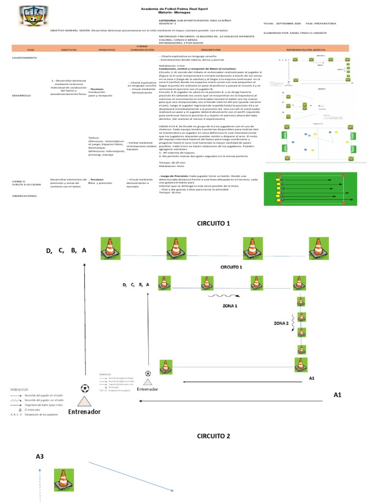 Diagramas Sesion Entrenamiento-Angel Tineo | PDF | Asociación de Futbol