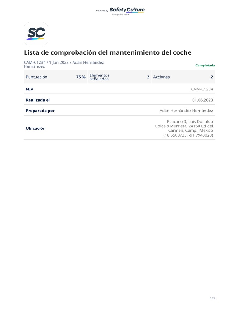 CAM C1234 1 Jun 2023 Adán Hernández Hernández | PDF | Vehículos ...