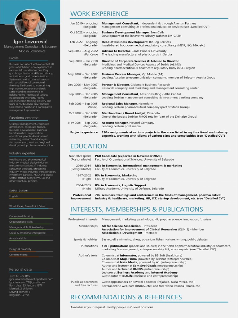 CV - Igor Lazarevic (Summary) | PDF