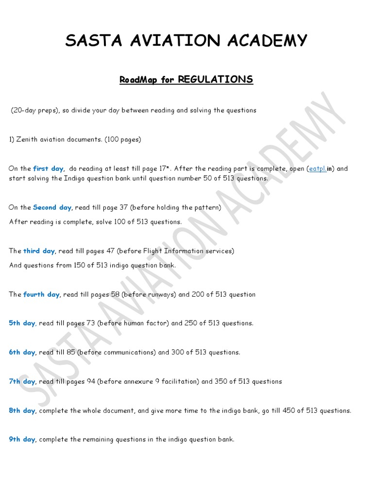 SAA - Regulations Road Map 2 | PDF