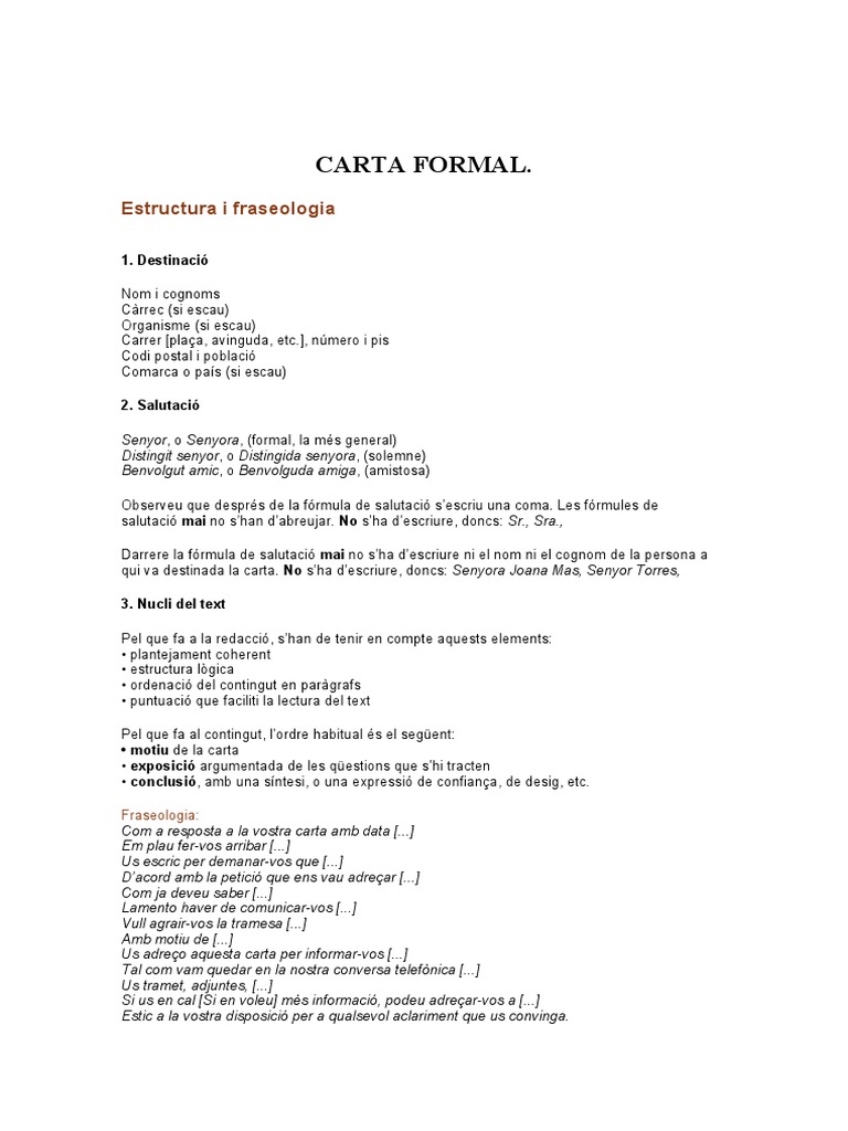 Carta Formal | PDF