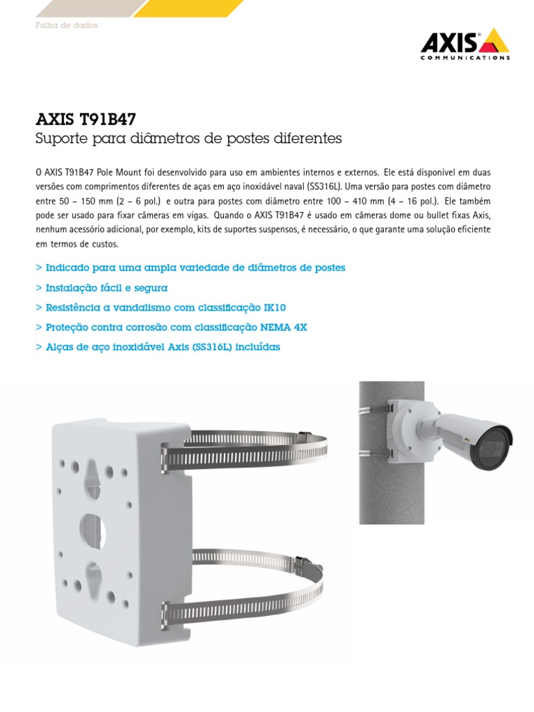 Datasheet Axis t91b47 PT BR 306311 | PDF