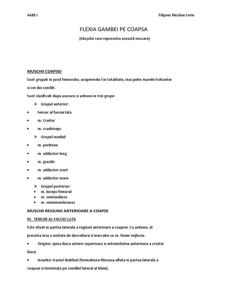 Flexia Gambei Pe Coapsa | PDF