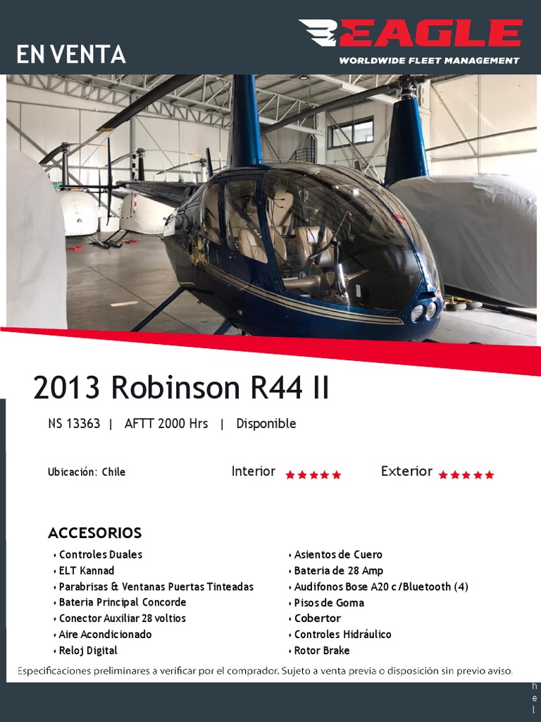 Robinson r44 II SN 13363 Sa | PDF | Helicóptero | Rotorcraft