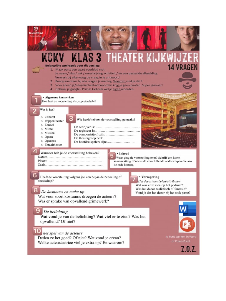Theaterkijkwijzer Klas 3 KCKV | PDF