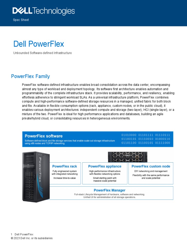 Dell PowerFlex: Software-Defined Infrastructure | PDF | Cloud Computing | File System
