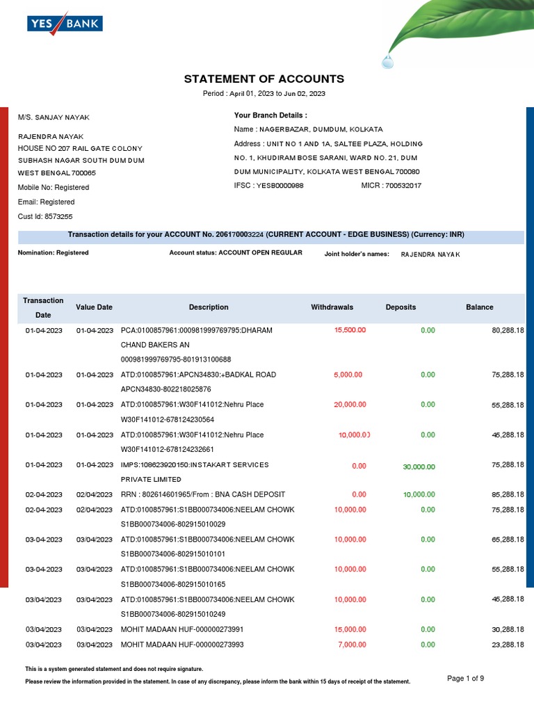 YES BANK Jun 001 | PDF | Banks | Financial Technology