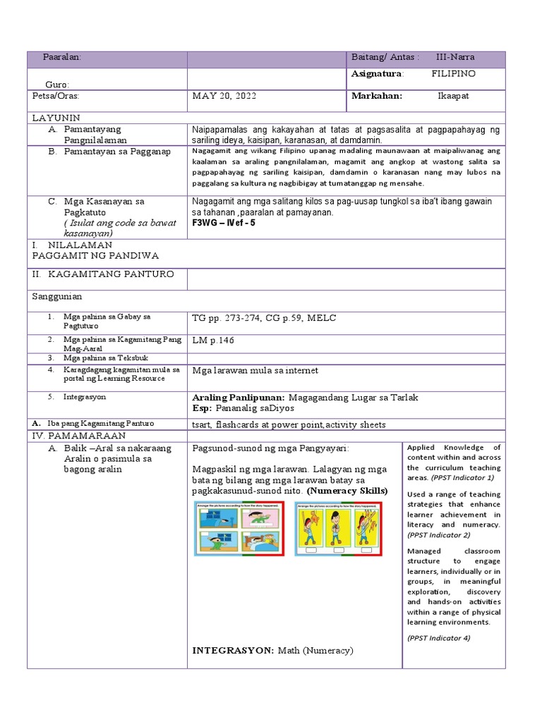 COT DLP Filipino 4thQ PANDIWA | PDF