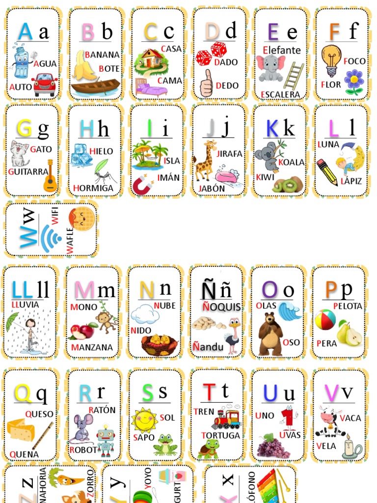 Abecedario Tarjetas - Vocales | PDF