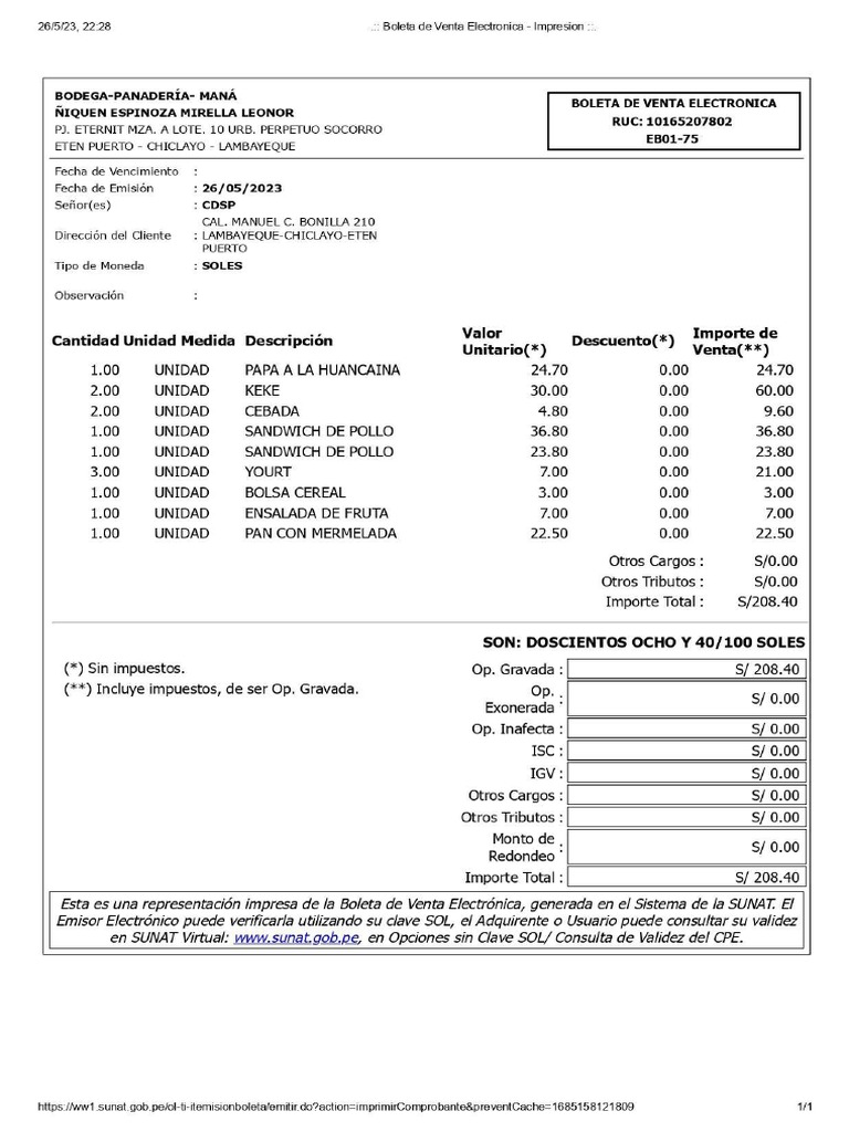 EB01-75 Boleta de Venta Electronica - Impresion Page-0001 | PDF