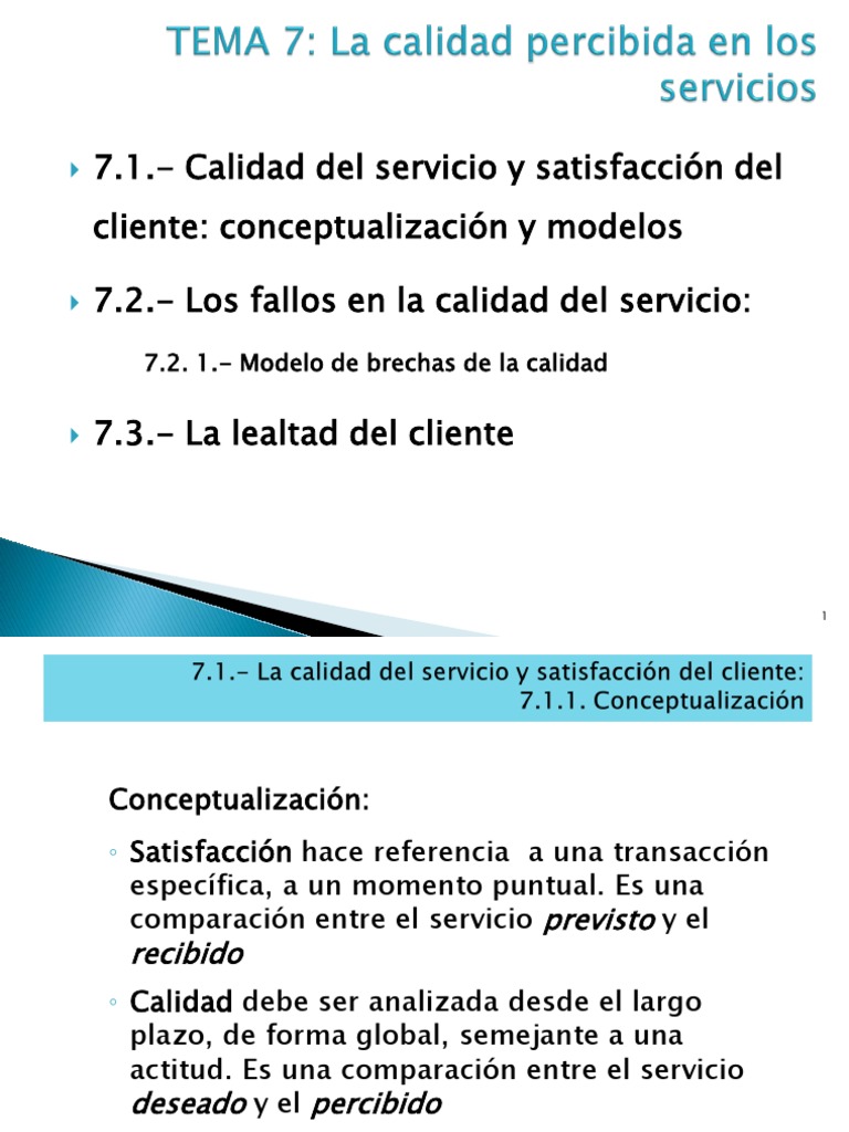 T7-CALIDAD PERCIBIDA | PDF | Calidad (comercial) | Cliente