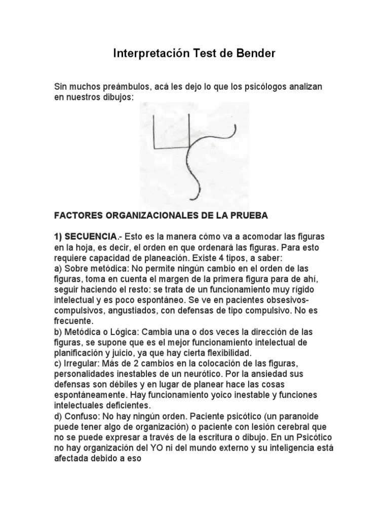 Interpretacion Test de Bender | PDF | Crecimiento personal y profesional