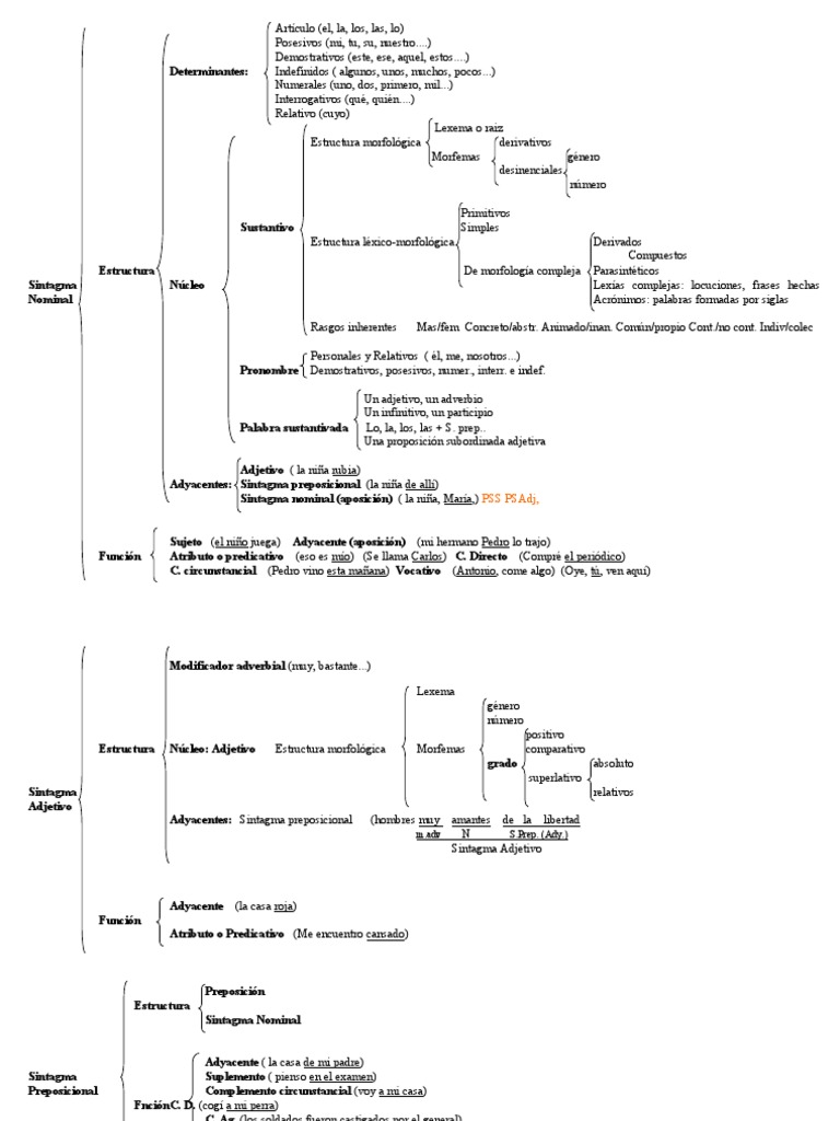 Esquemas de Lengua Oraciones y Sintagmas | PDF