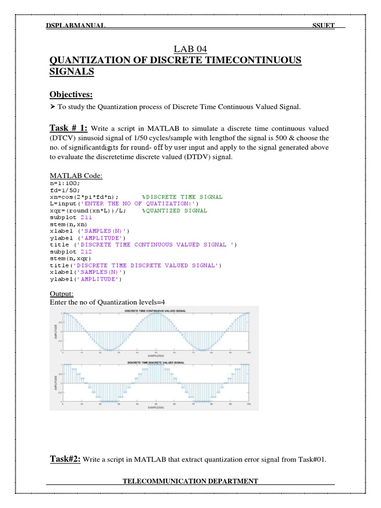 Lab 04 Pdf Discrete Time And Continuous Time Applied Mathematics