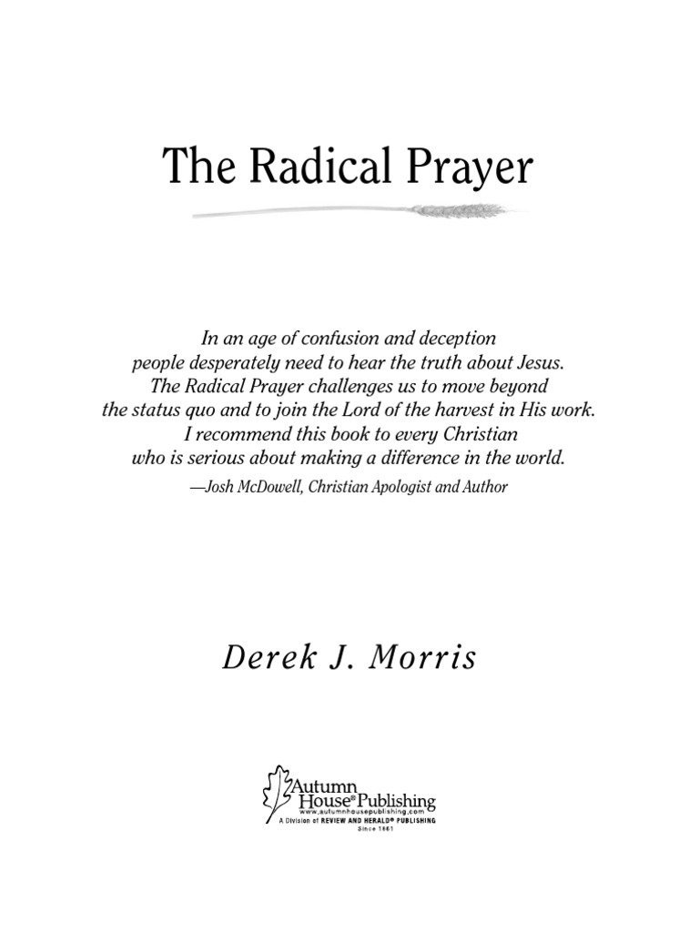 Radical Prayer The - Sample Chapter 9780812704860 | PDF | Jesus | Prayer