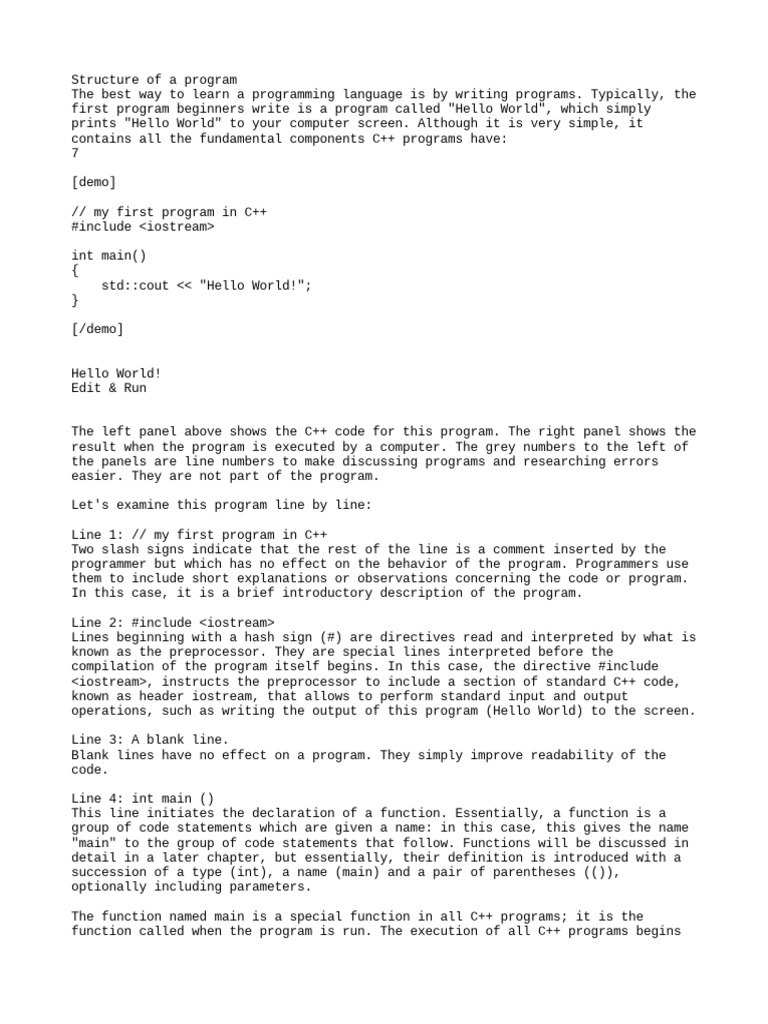 05.structure of A Program | PDF | Namespace | Programming