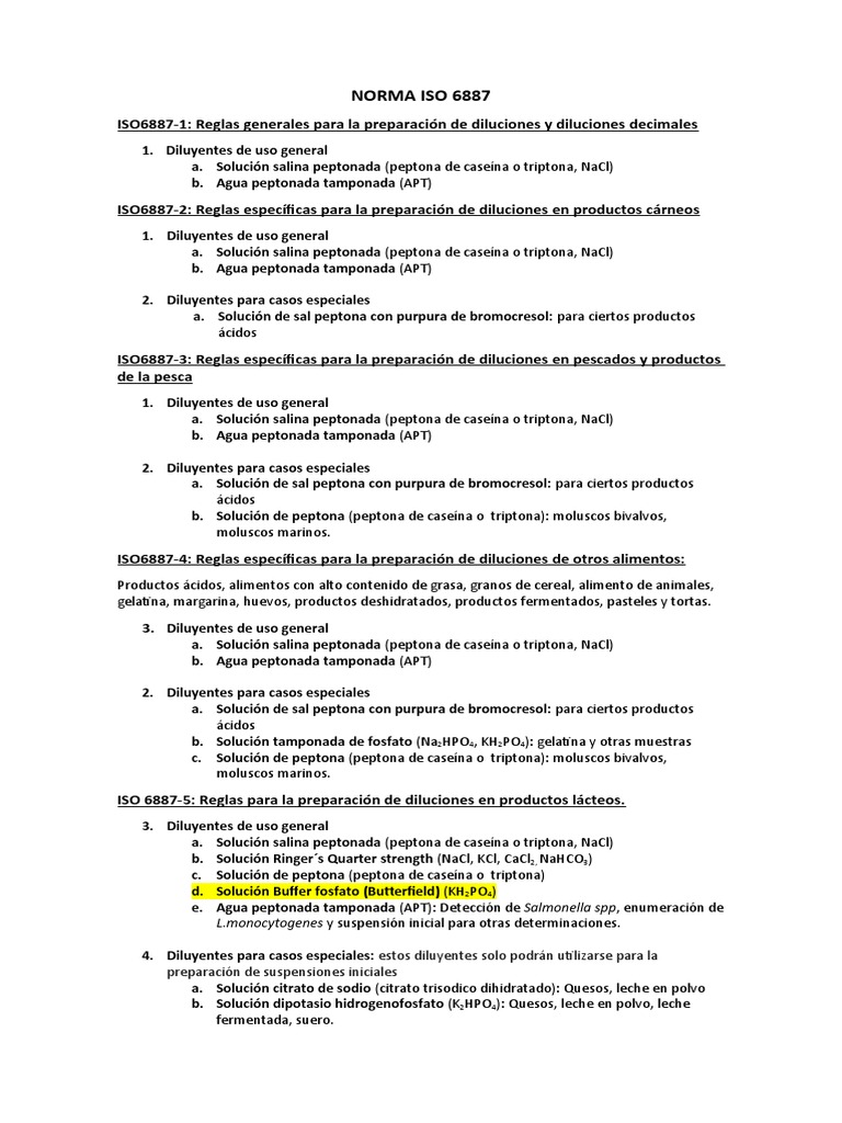 Resumen ISO 6887 | PDF | Leche | Productos lácteos