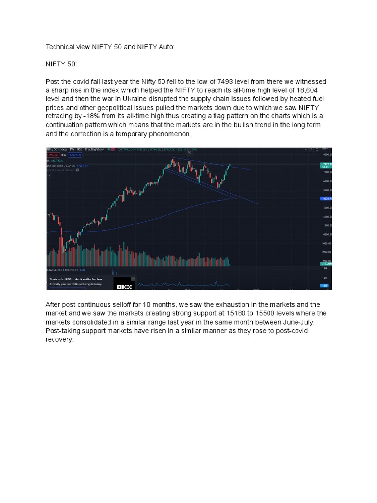 Technical View NIFTY 50 and NIFTY Auto | PDF | Market Trend | Stock ...