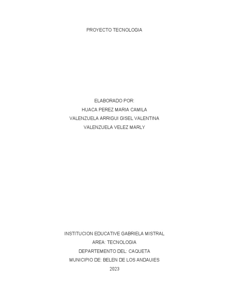 PROYECTO TECNOLOGIA 11°B Mblook | PDF