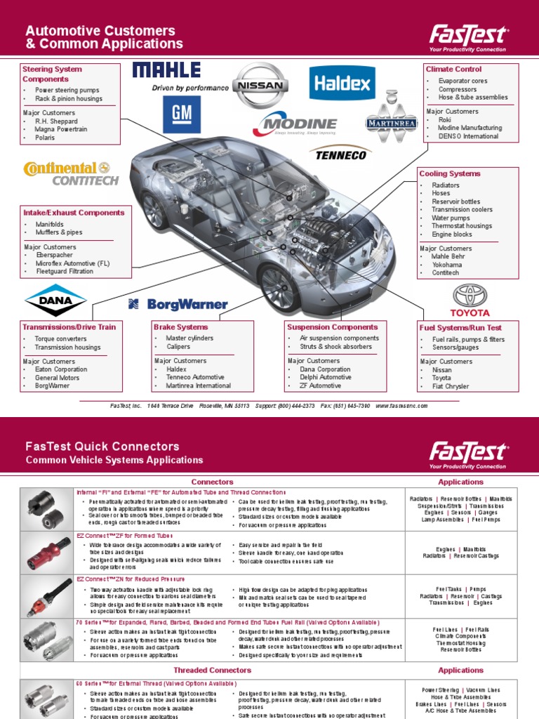 Automotive Customers One Pager | PDF | Pipe (Fluid Conveyance) | Leak