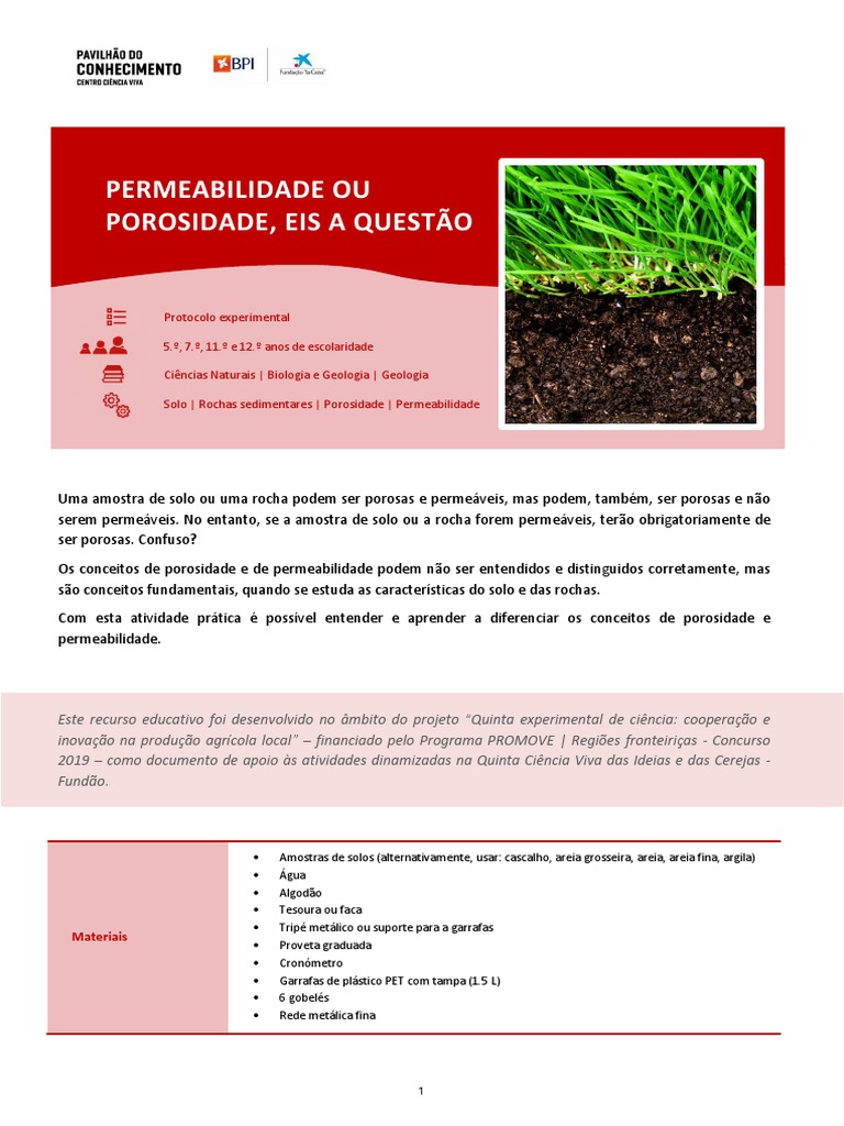 Porosidade e Permeabilidade de Solos | PDF | Solo | Argila