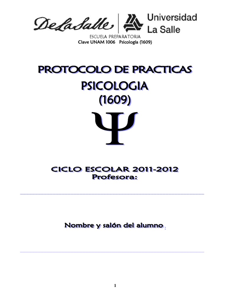 Protocolo de Practicas 2011-2012 | PDF | Sicología | Método científico