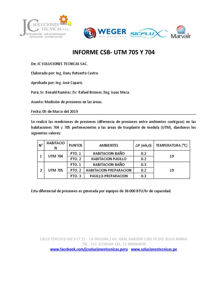 Informe Csb-Utm 705 y 704 | PDF