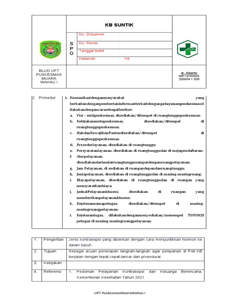 SOP KB SUNTIK 2022 | PDF