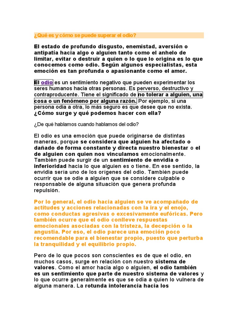 Como Vencer Al Odio | PDF | Odio | Ira