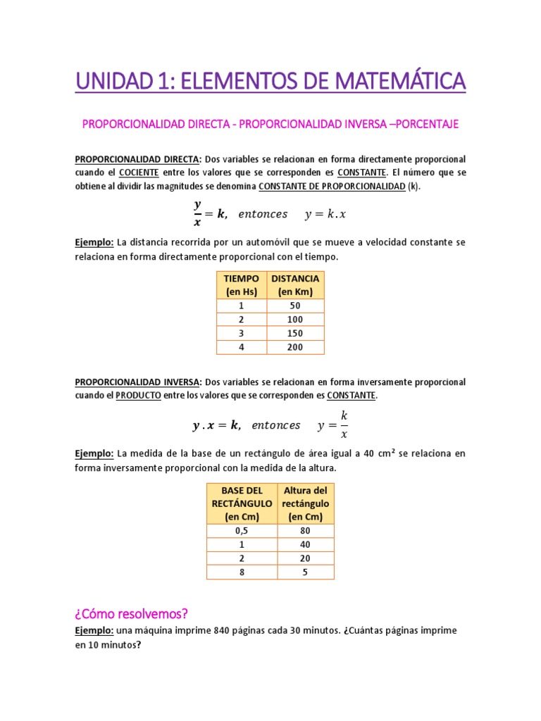 UNIDAD 1. Proporcionalidad Porcentaje Redonde y Truncamiento. | PDF ...