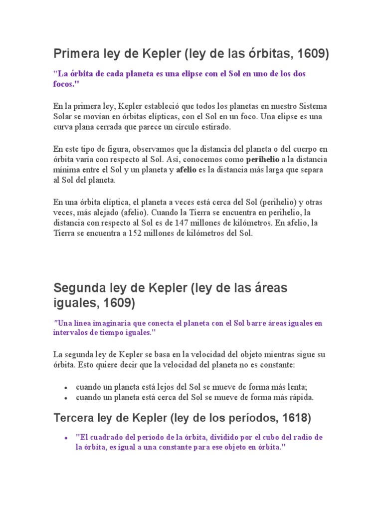 Primera Ley de Kepler | PDF