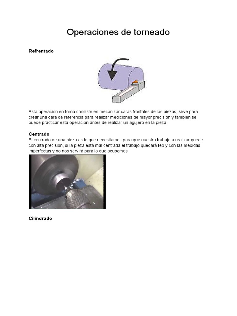 Operaciones en El Torno | PDF | Perforar | Mecanizado