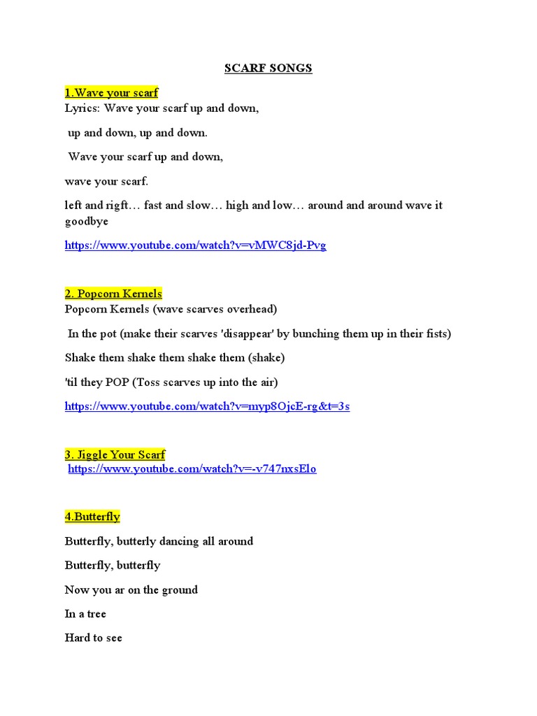 Scarf Songs | PDF