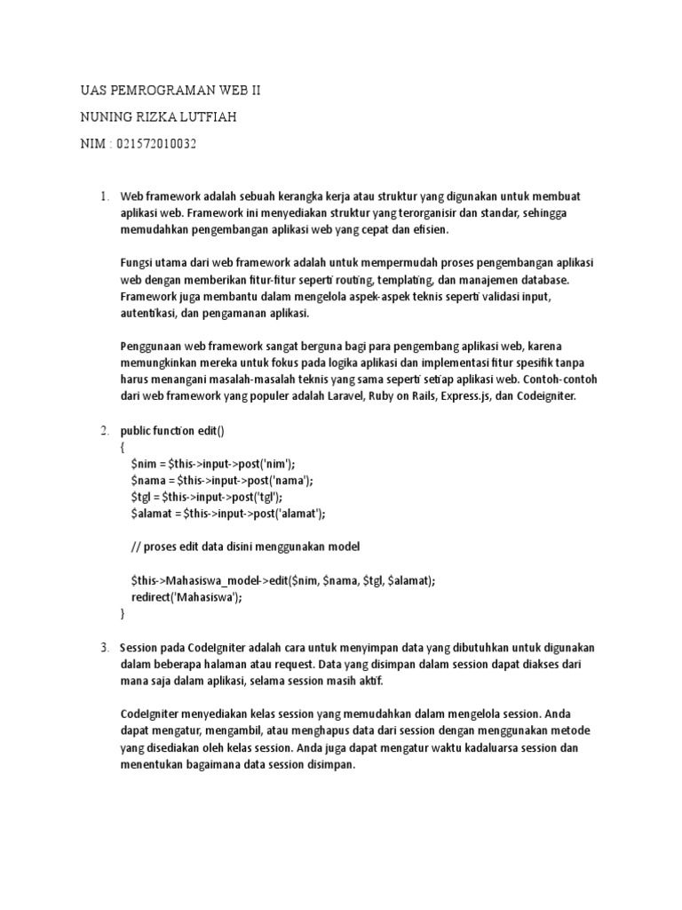 Uas Pemrograman Web II | PDF