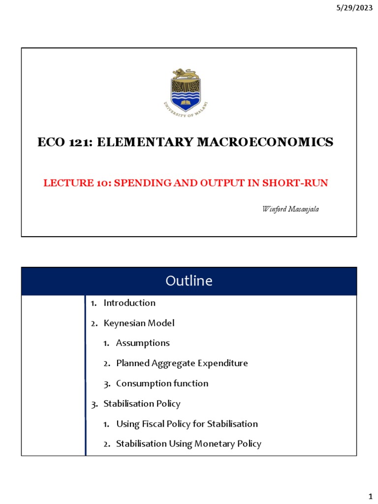 Lecture 10 - Spending and Output in Short-Run-1 | Download Free PDF | Consumption (Economics ...