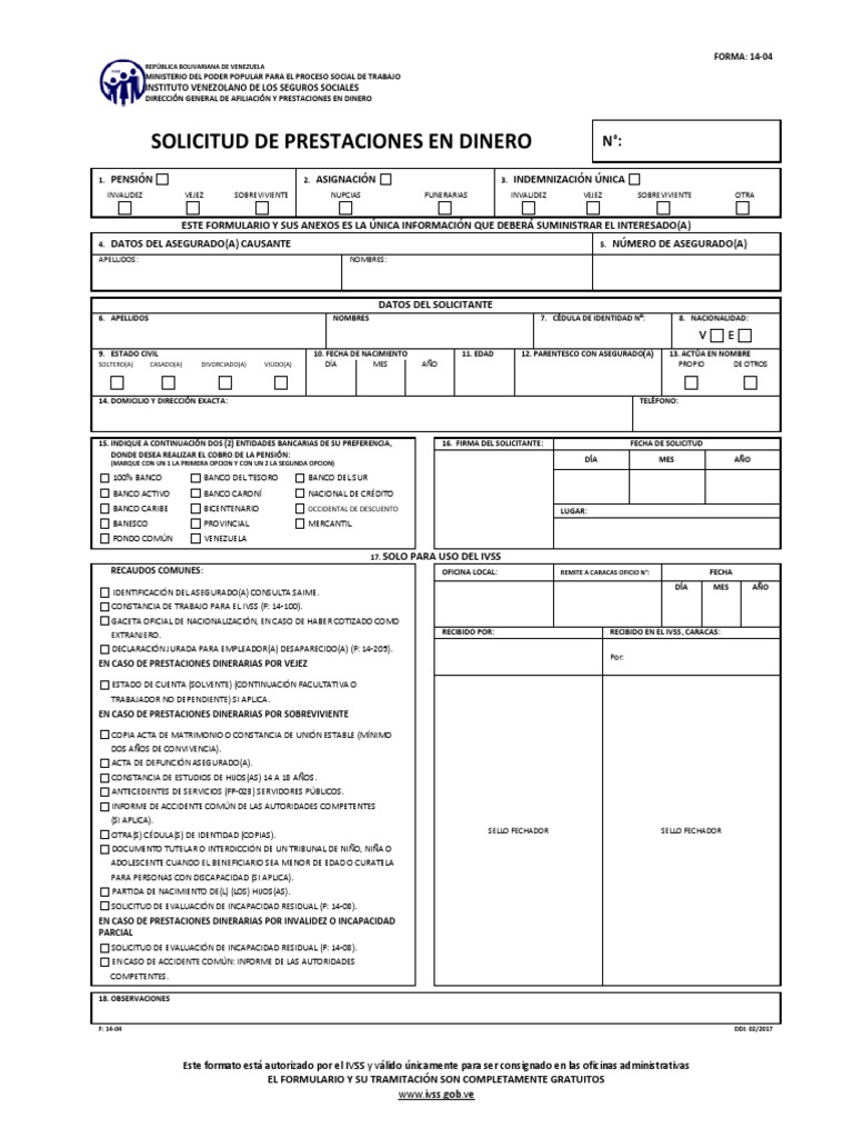 Forma 14-04 IVSS | PDF