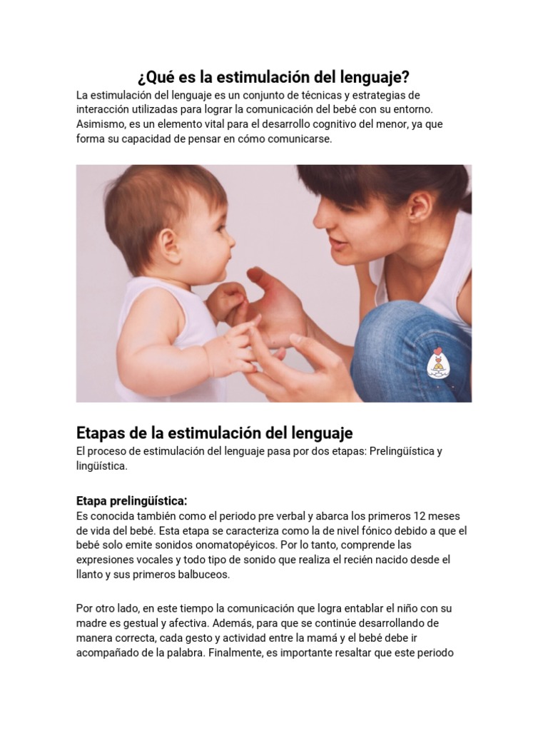 Qué Es La Estimulación Del Lenguaje | PDF | Comunicación | Aquisición de idioma
