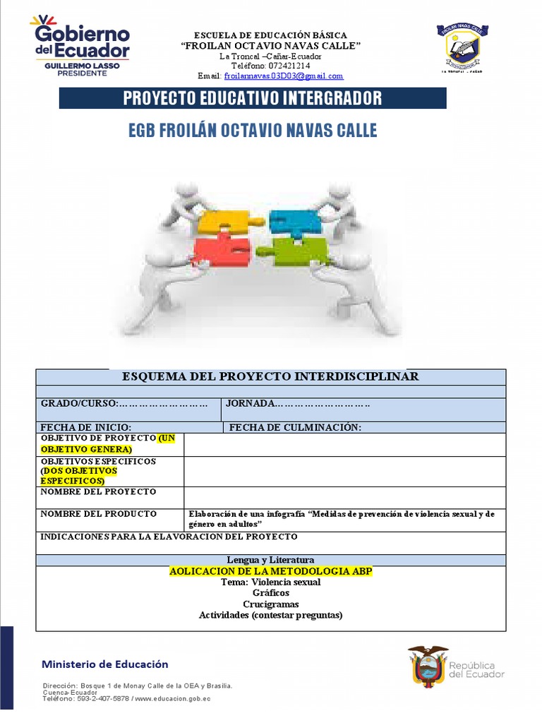 Formato Proyecto Interdisciplinario | PDF