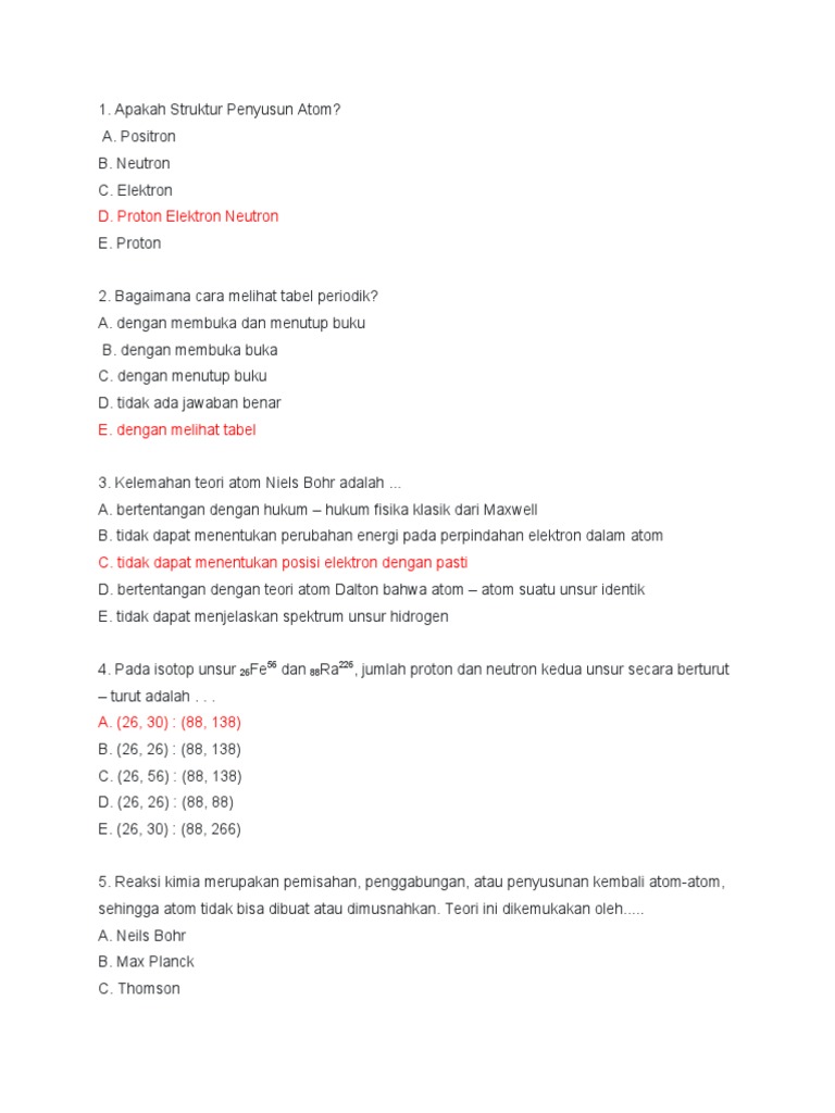 Soal Pts Kimia SMT 2 Kelas X | PDF | Sains & Matematika