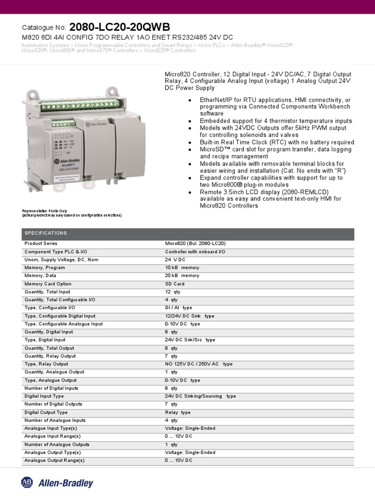 Allen Bradley 2080 Lc20 20qwb | PDF