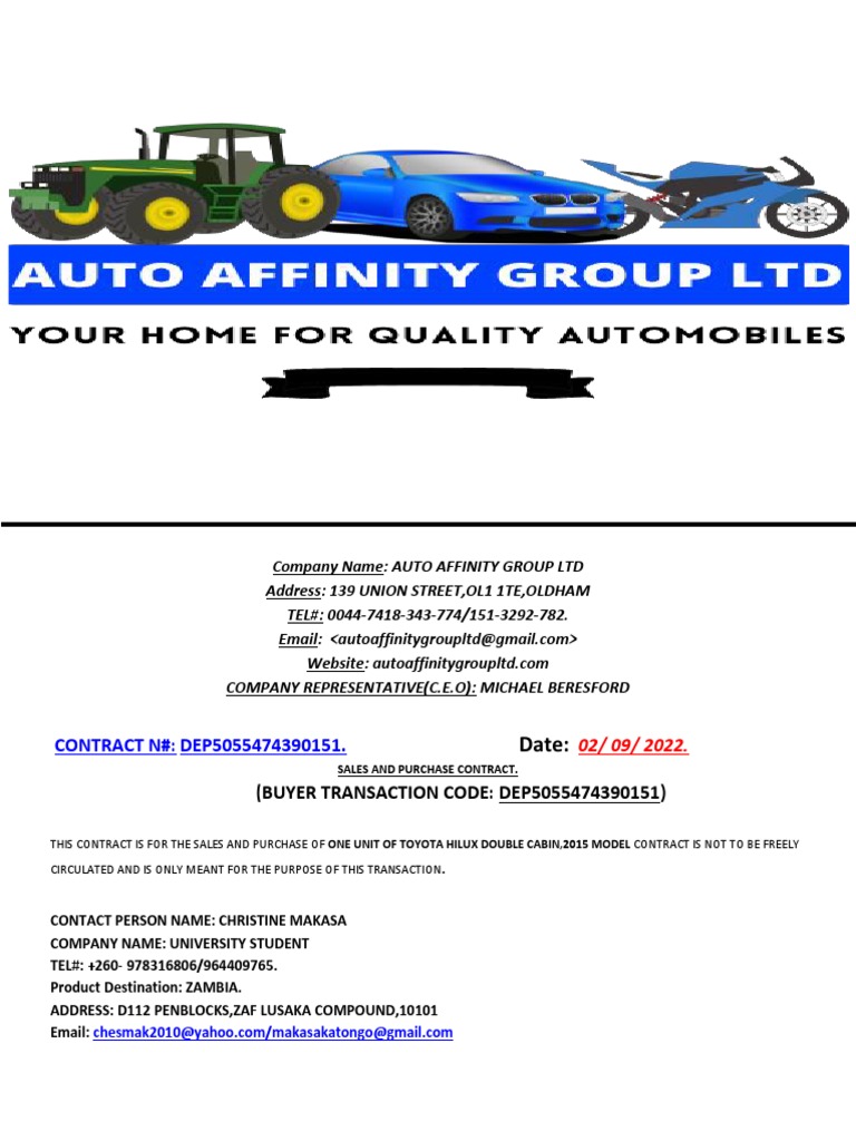 Binding Sales and Purchase Contract. | PDF | United States Dollar ...