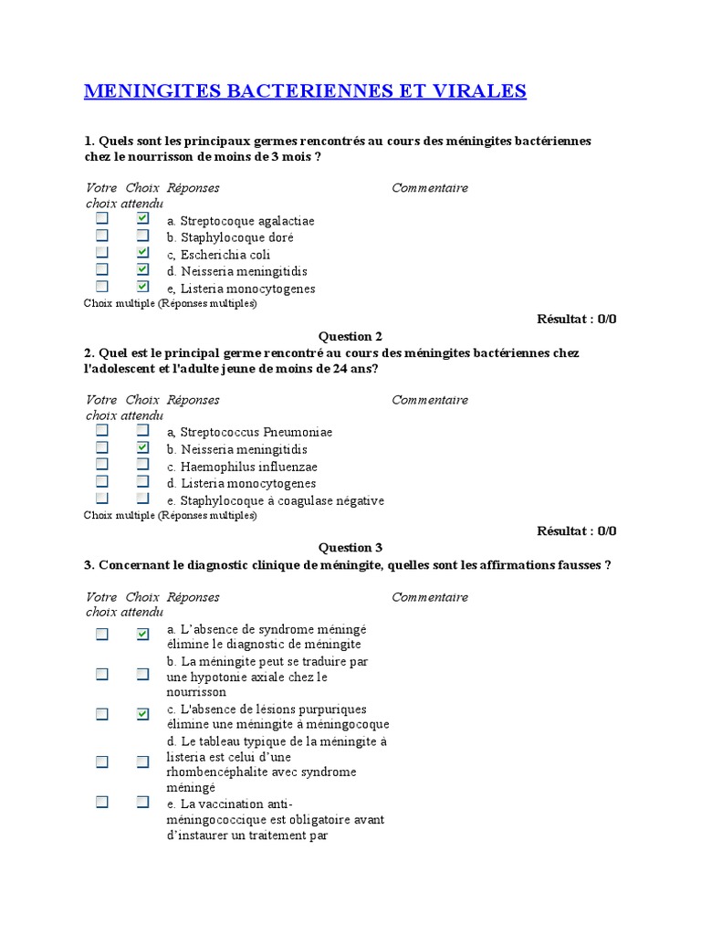 Méningites : Germes et Diagnostics | PDF | Méningite | Microbiologie