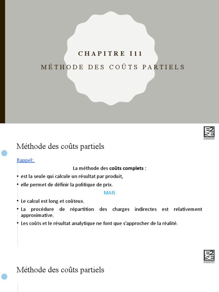 Méthodes de Coûts Partiels en Gestion | PDF | Affaires | Finance et ...