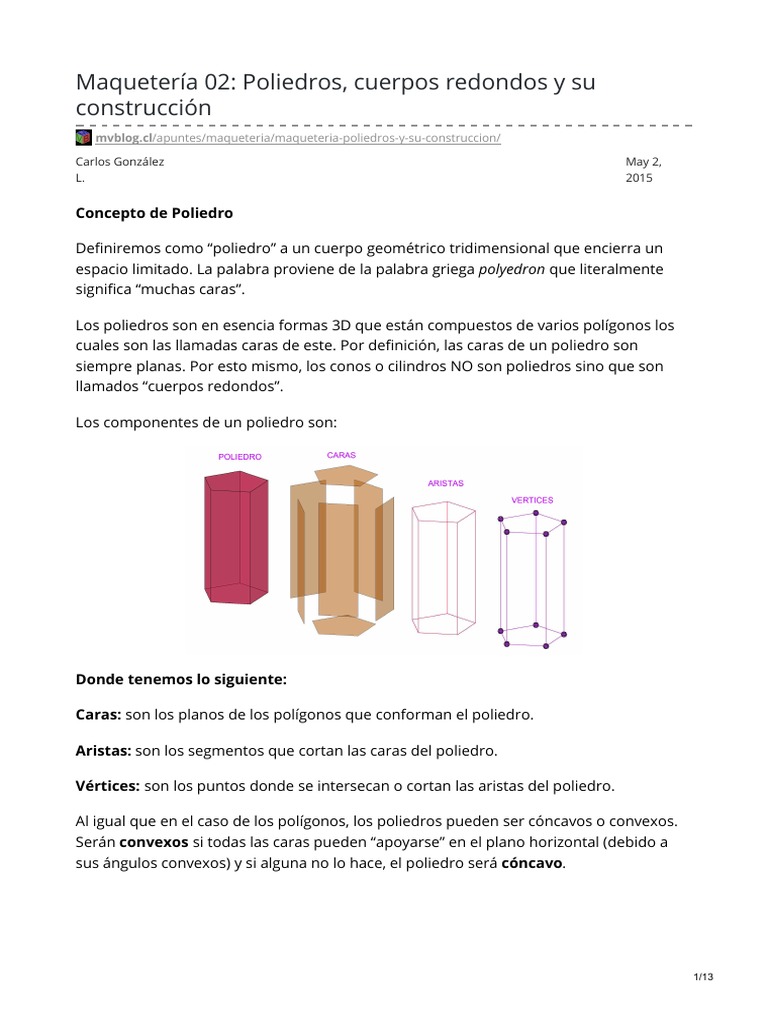 Poliedros y Cuerpos Redondos: Guía Completa | PDF | Geometría Elemental ...