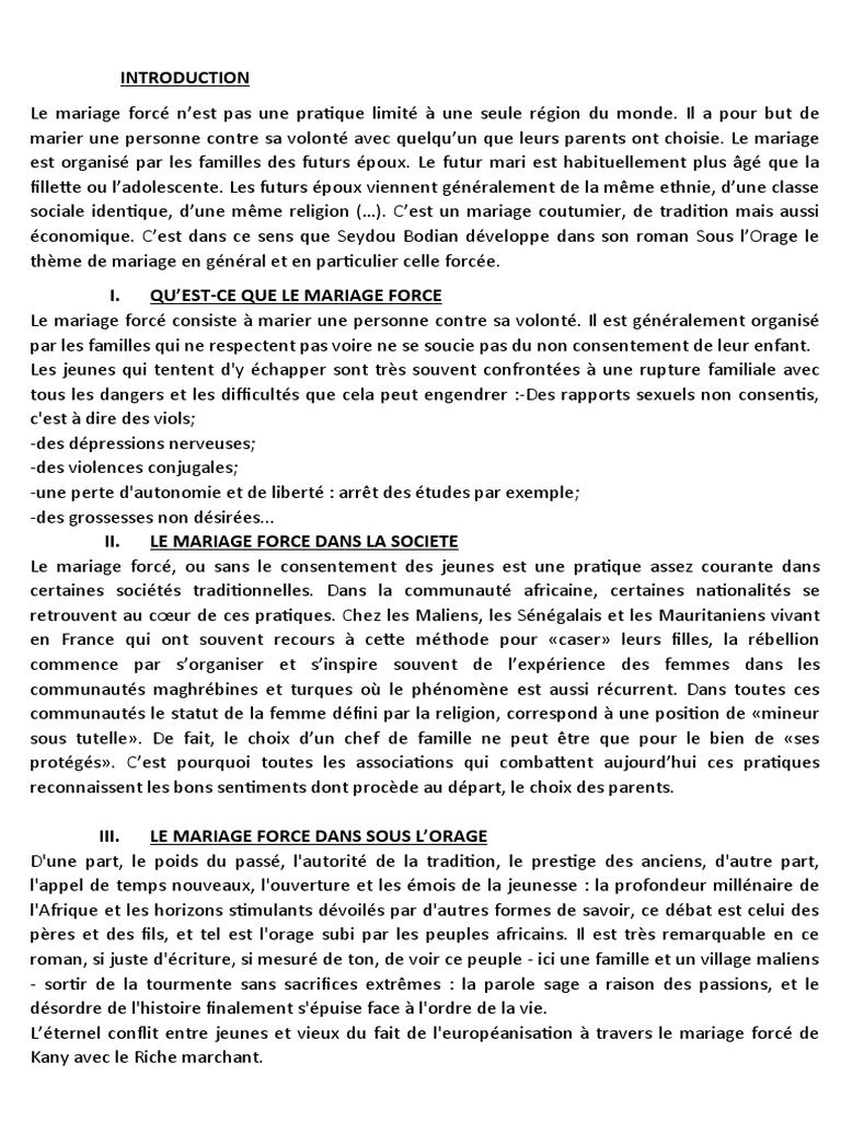 Mariage Force Dans Sous L'orage | PDF