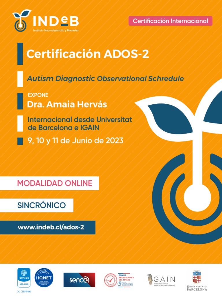 Certificación ADOS-2, Dra Amaia Hervás | PDF