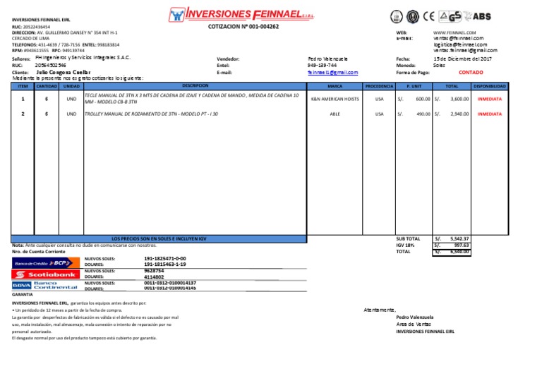 C-4262 FH Ingenieros y Servicios Integrales S.a.C. | PDF