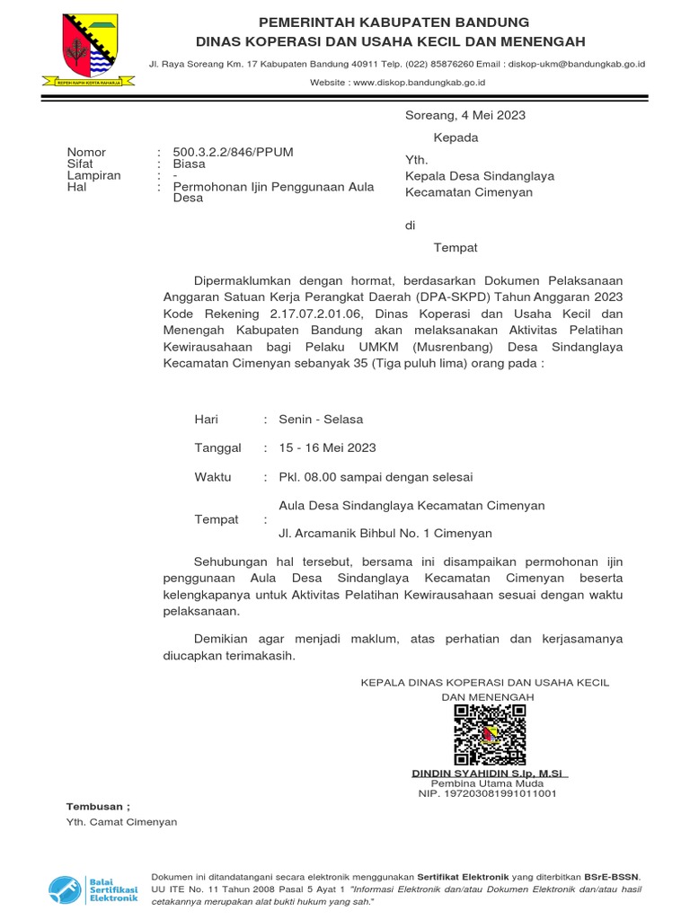 Permoh Ijin Pengg Aula | PDF